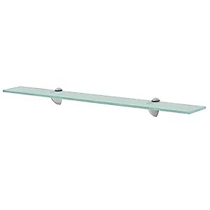 GOLINPEILO Floating Shelf Tempered Clear Glass for Living Room, Bedroom, Bathroom 27.6"x7.9" Glass Thickness: 0.3"