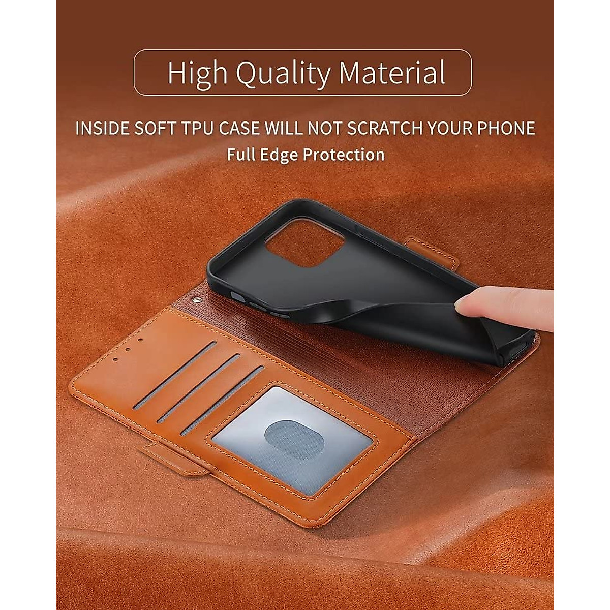 YukeTop Case for Oppo Reno2, PU Leather Flip Folio Wallet Cover, with Card Slots, Case Cover for Oppo Reno2.(Brown)