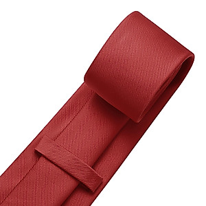 DecTwig Men's Ties Solid Color Formal Neckties 3.15" (8CM) Red Ties For Men