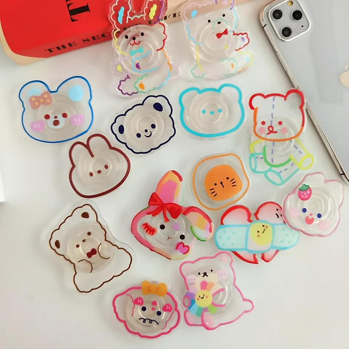 DALSTONE Cute Acrylic Animals Collapsible Expandable Multi Functional Mobile Phone Grip Stand Holder for Smartphone Tablet Cell Phone Accessory (Fried Egg)