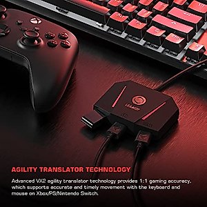 leadjoy VX2 AimBox Game Console Keyboard and Mouse Adapter, Wired Connection Converter with 3.5mm Studio Jack, Compatible with Switch, Xbox Series X, Xbox One, PS4, PS5