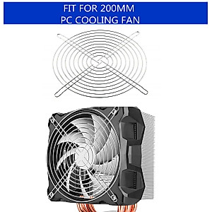 Metal 200mm PC Computer Fan Grill Mounting Finger Guard Protection Cover,Pack of 2