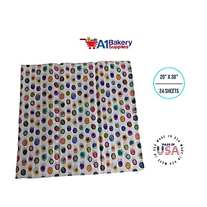 Rainbow Polka Dot Tissue Paper Rainbow Spots Dot Premier High Quality Tissue Paper - 20 Inch x 30 Inch - 24 XL Sheets by A1 bakery supplies MADEIN USA