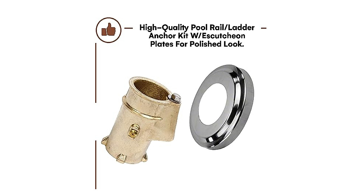 Wood Grip Pool Rail & Anchor Set for 1.90" Tubing | Durable Brass ...