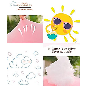 BGHN Cute Cushion Pillow Cloud Shape Perfect Throw Pillows for Beach Home Decor Decorative Accent Throw Pillow for Girls Room and Couch Grape, Pink Medium-23.6inch