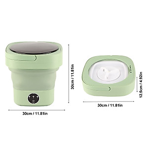 Foldable Washing Machine, Portable Washing Machine Mini Washers Large Capacity 6.5L, Soft Spin Drying, US Plug 100 To 240V for Home Camping Apartment (Green)