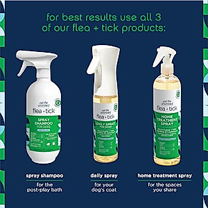 Pet Life Unlimited Natural Flea and Tick 3-Step Kit - Flea and Tick Spray for Dogs, Flea Spray for Home, and Flea and Tick Shampoo for Dogs - Plant-Based Flea and Tick Kit - Made in USA - 3-Step Kit
