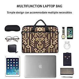 Retro Seamless Motifs Laptop Computer Bag Waterproof Shoulder Messenger Bag 13-15 inch Durable Laptop Tote Bag with Shoulder Strap Handle Lightweight Crossbody Briefcase