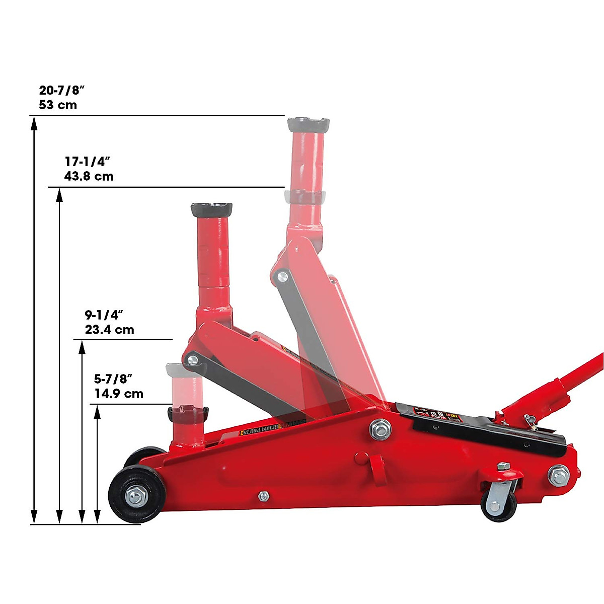BIG RED T83006 Torin Hydraulic Trolley Service/Floor Jack with Extra Saddle (Fits: SUVs and Extended Height Trucks): 3 Ton (6,000 lb) Capacity, Red