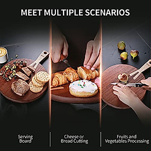 YSTKC Sapele Wood Cutting Board for Kitchen,Solid Wooden Charcuterie Board with Handle,13" Chopping Board,Serving Borad for Cutting Steak,Cheese,Fruits and Vegetable