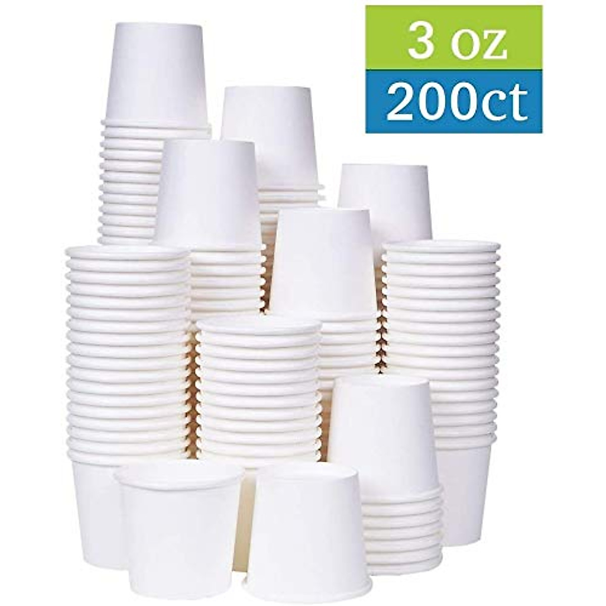 TashiBox 3 oz white paper bath cups, 200 count