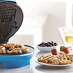Brentwood Animal Shape Waffle Maker Machine, Non-Stick, Blue