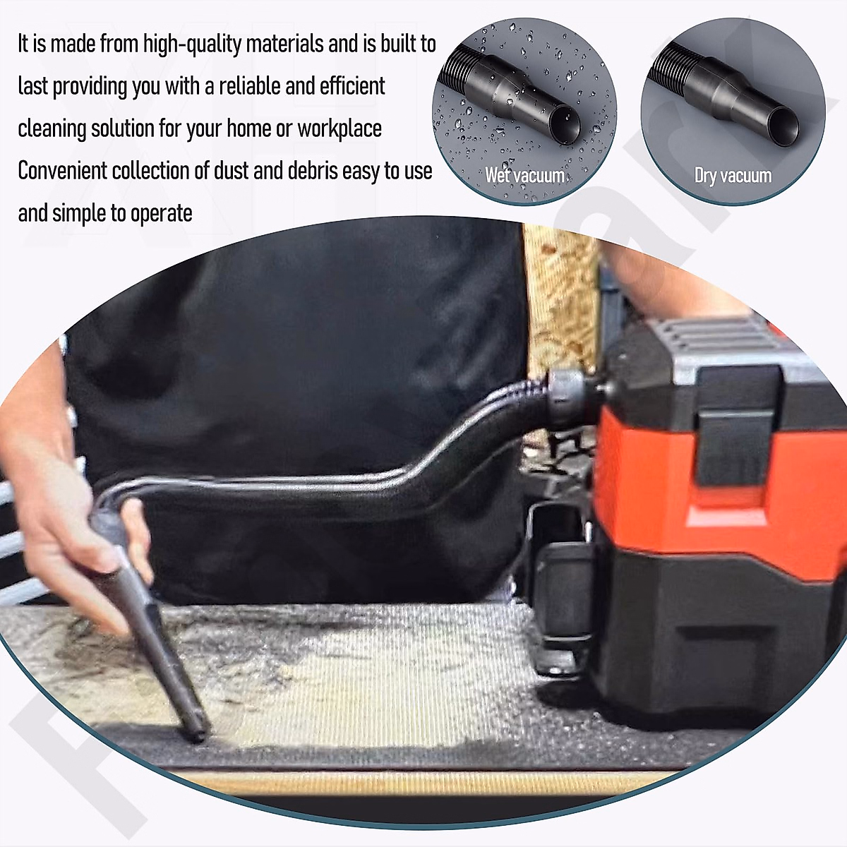 14-37-0105 18v/28v Wet/Dry Vac Hose Assembly for Milwaukee M18 Vacuum 0880-20 0970-20 w/Attachments Adapter Kit (Internal Storage)