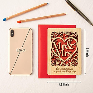 GiftChant Wedding Card, Bamboo Wedding Shower Card Gifts for Couples, Funny Bridal Shower Card for Bride To Be, Handmade Wedding Cards Congratulations for Bride and Groom, Mr Mrs Keepsake