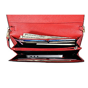 Banuce Top Grains Leather Clutch Wallet for Women Shoulder Purse Ladies Handbag Phone Case Organizer Bag
