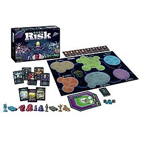 USAopoly, Inc. Risk Rick and Morty Risk Game | Based on The Popular Adult Swim TV Show Rick & Morty | Official Rick and Morty Merchandise | Classic Risk Board Game Themed for Rick Morty Series
