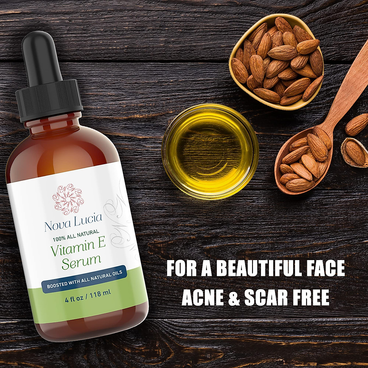 Organic Vitamin E Oil For Skin Face Hair Oil For Hair Growth Acne Scar Treatment Stretch Mark Removal Moisturizer Hair Skin And Nails Vitamins compare with Vitamin E Cream Acne Scar Remover Cream 4 oz
