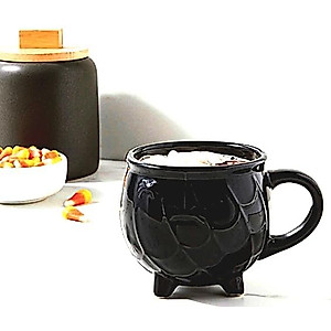 Dwellacy Black Spider Web and Spiders Witch Cauldron Halloween Mug Spooky Spiderweb Víspera de Todos los Santos