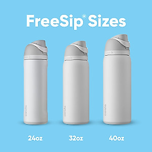 Owala FreeSip Insulated Stainless Steel Water Bottle with Straw for Sports and Travel, BPA-Free, 24-Ounce, Shy Marshmallow