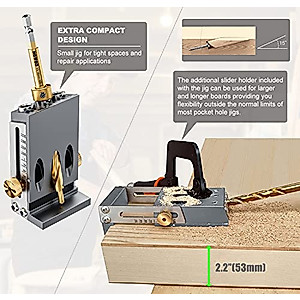 HOWOD Pocket Hole Jig Kit, Professional and Upgraded Metal Pocket Screw Jig. (Metal)