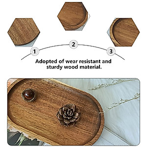 Ipetboom Sandwich Bread Pan 2pcs Wooden Decorative Tray Retro Style Food Dinner Dish Tray Wood Breakfast Oval Tray Fruit Vegetable Plate Jewelry Storage Dish for Home Kitchen Bedroom Sushi Platter