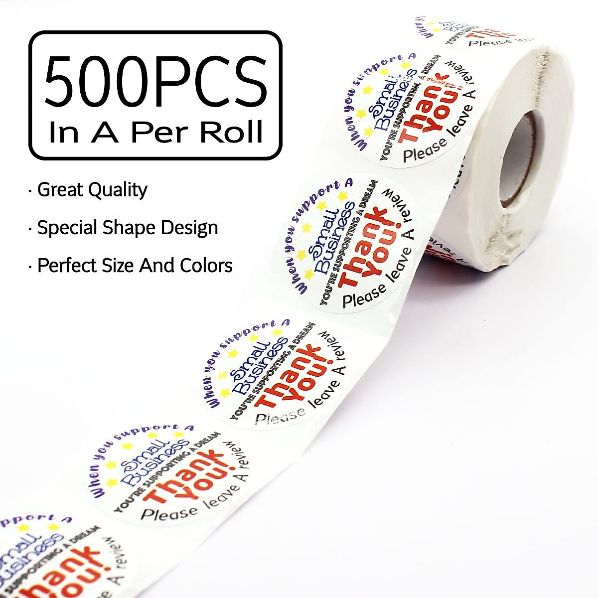 Thank You Support A Small Business Stickers,Thank You Stickers,Handmade Stickers,Small Shop Stickers,Envelopes Stickers for Small Business, 500 Labels Per Roll