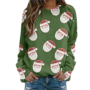 christmas outfits for women light weight jackets for women casual tee tops vintage funny graphic christmas graphic print athletic fall fashion 2023 clothes trendy y2k outfits streetwear pullover