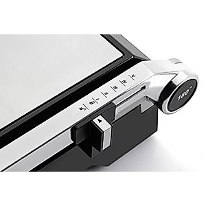 Arzum Panini Press, Sandwich Maker, Electric Indoor Grill, Stainless Steel Top Surface, Non-stick Die-cast Aluminium Plates, Upright Storage, Opens 180 degrees, 6 Slices, 1500W, Large (AR2023-UL)