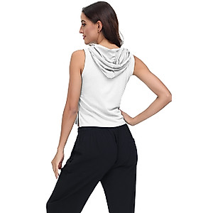 Fanfly Womens 2 Pack Workout Tops Sleeveless Hooded Tank Top Casual Athletic Gym Exercise Shirts for Women