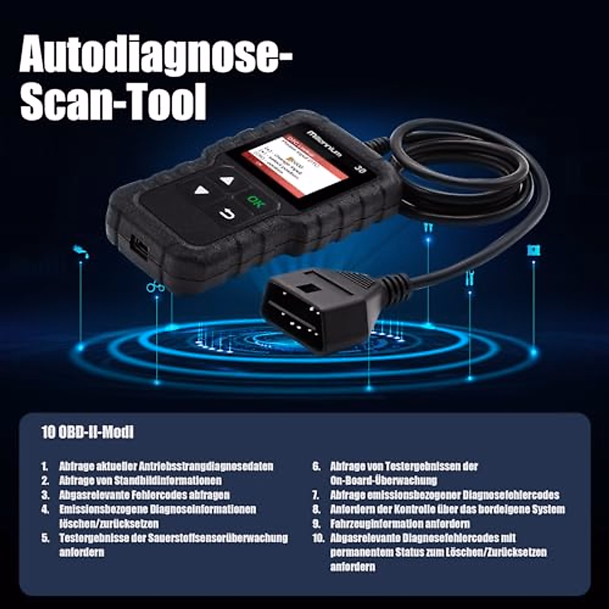 LAUNCH Millennium 30 OBD2 Scanner,Car Code Reader with Full OBD2 Functions,Check Engine Light Car Diagnostic Tool,O2 Sensor/EVAP System/Smog Test/Check I/M Readiness Car Scanner,Lifetime Free Update
