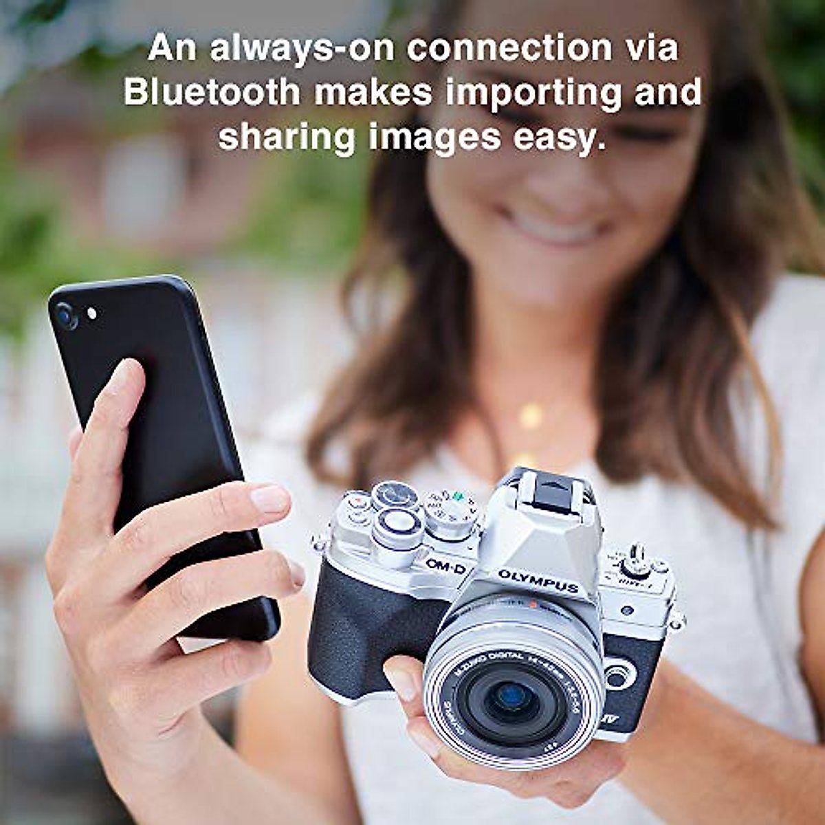 OLYMPUS E-M10 Mark IV Silver Micro Four Thirds System Camera M.Zuiko Digital ED 14-42mm F3.5-5.6 EZ kit 20MP Sensor 5-Axis Image Stabilization 4K Video Wi-Fi