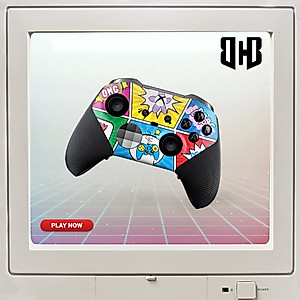 Retro Comic Customised Wireless Controller for Elite by BCB. Original Elite Series 2 Controller Compatible with Xbox One / Series X & S. Customized with Water Transfer Printing (Not a Skin)