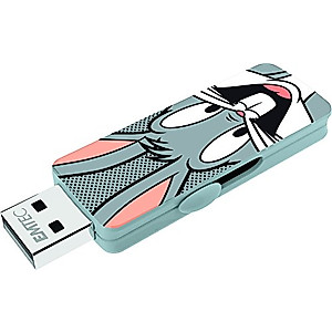 Emtec M700 Flash Drive, 16GB, Bugs Bunny USB 2.0 Capless Slide-Open System