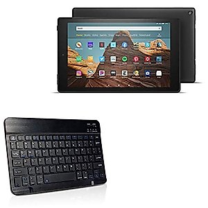BoxWave Keyboard Compatible with Amazon Fire HD 10 (9th Gen 2019) - SlimKeys Bluetooth Keyboard, Portable Keyboard with Integrated Commands for Amazon Fire HD 10 (9th Gen 2019) - Jet Black