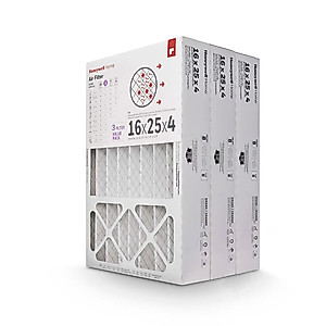 Honeywell Home 16x25x4 MERV 8, AC Furnace Air Filter, 3 PACK (CF408F1625-3PKAM) (Actual Dimensions: 15.63 x 24.75 x 4.38 in.)