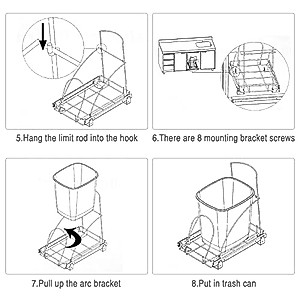 Farafox Pull Out Trash Can Under Cabinet - Adjustable Trash Can Slider for Kitchen Cabinet, Kitchen Trash Can Under Cabinet Trash for Home Base Kitchen Cabinet(Only Trash Can Slide)