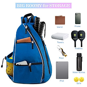 shoowyees Pickleball Tennis Bag Backpack for Men Women - Sports Crossbody Franklin Pickle Ball Tennis Travel Sling Bag