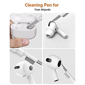 SUPFINE Compatible with Airpods Pro 2nd Generation Case, Airpod Pro Case Cover 2022/2019 with Cleaner kit&Replacement Eartips, Soft Silicone Airpods Pro Case with Keychain and Lanyard (Black)