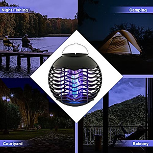 Bug Zapper for Outdoor, Waterproof Electric Mosquito Zapper, Portable Mosquito Killer with 5W UV lamp, Widely Used for Backyard, Patio, Garden, Camping, Night Fishing