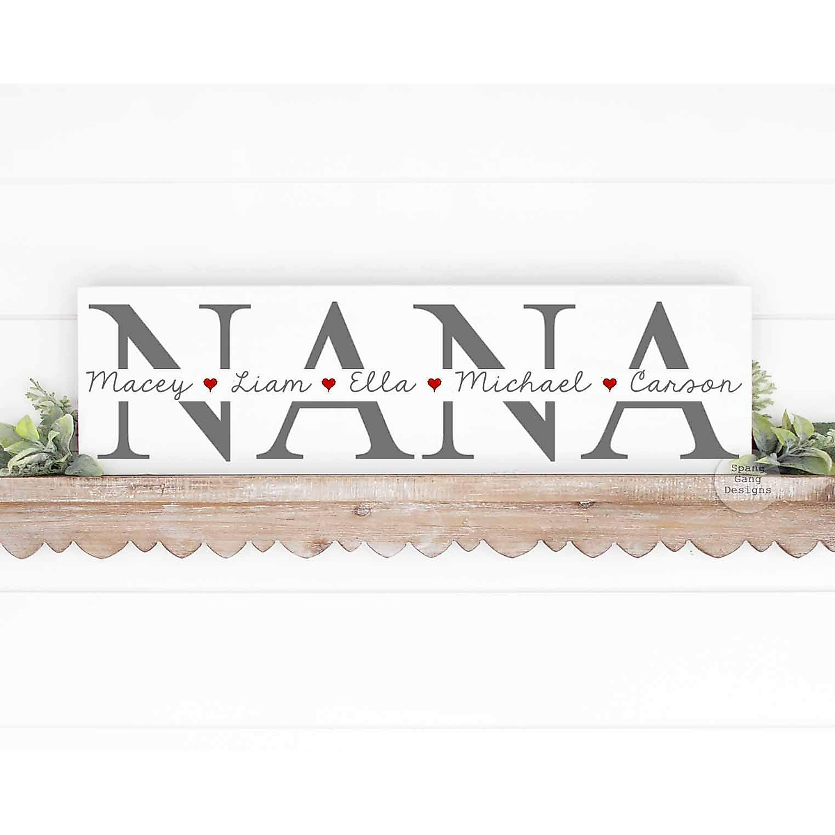 Mother's Day Gift Nana Christmas | Christmas Gift for Grandma | Personalized with YOUR NAMES | CHOOSE COLORS | 20" x 6" Wood Sign