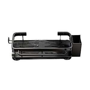 BORDSTRACT Space Saving Kitchen Organizer, Wall Mounted, No Drill Sink Shelf, Sturdy Aluminum Alloy, Drainage Chopstick Holder, Black