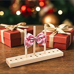 Karsspor Bow Maker Bow Making Tool for Ribbon, Wooden Wreath Bow Maker for Making Gift Bows, Wrist Corsages, Party Decorations, Hair Bows, Holiday Wreaths(with Instructions)