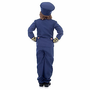 Kids Airline Pilot Halloween Costume - Dress Up, Pretend Play (Medium)