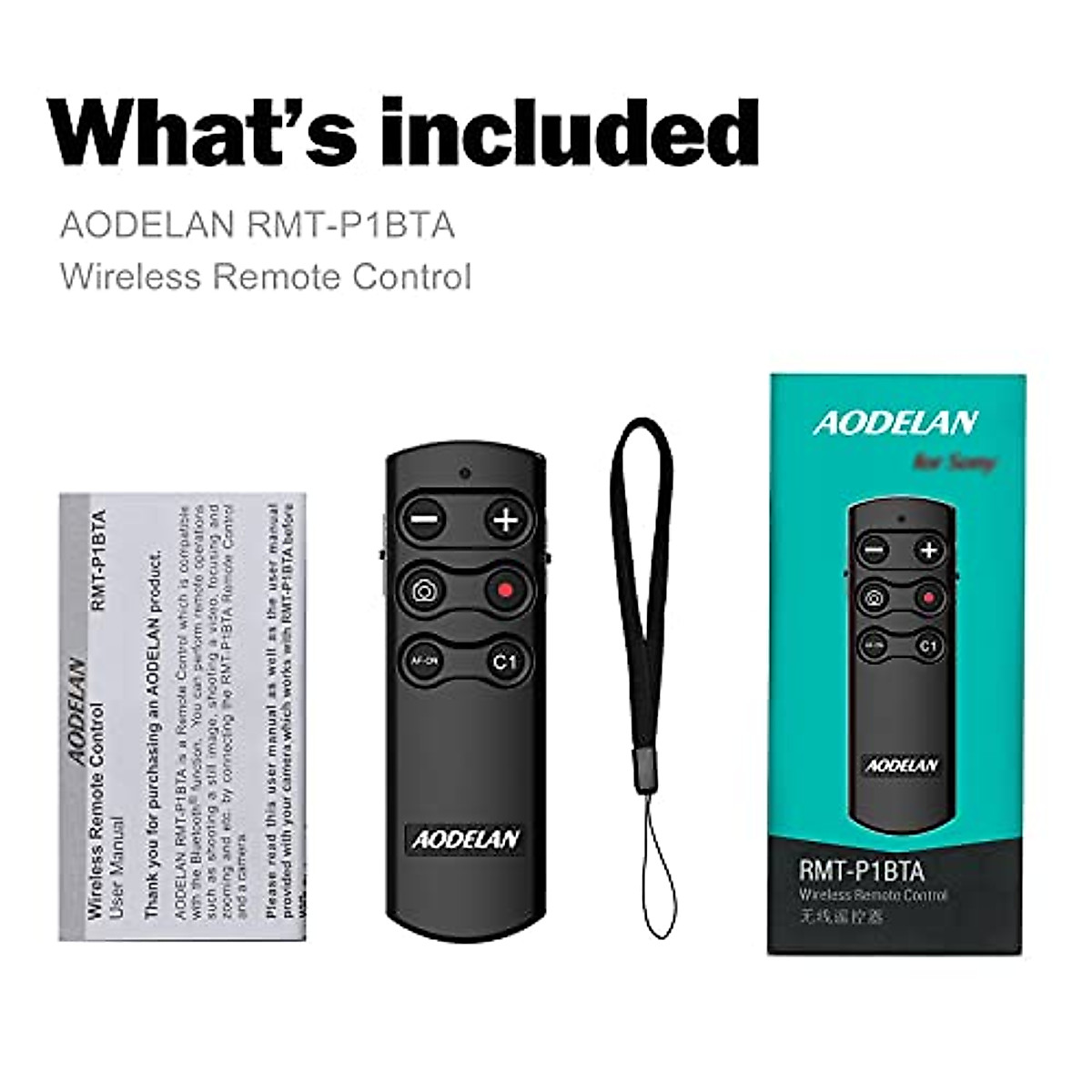 AODELAN Camera Remote Control Remote Shutter Commander for Sony ZV-E10,FX3,A1,a6100, a6400, a6600, a7C, a7 III, a7R III, a7R IV, a9, a9 II, DSC-RX0 II, DSC-RX100 VII, ZV-1; Replace Sony RMT-P1BT