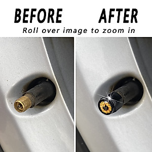 Sunflower Dog Paw Tire Valve Stem Caps Cover, 4 Pcs Metal Black Air Valve Cap, Aluminum Car Wheel Stem Caps, Universal Stem Covers for Cars, Trucks, Bikes, Motorcycles, Bicycles, Corrosion Resistant