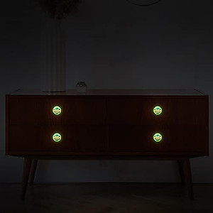 Train STATTON Knobs Round Drawer Handle Whole Body Luminescence, Fluorescence Glass + ABS for DIY Project Kitchen Living Room Furniture Decoration (4 Pack)