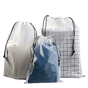 20 Pieces Matte Translucent Travel Portable Shoes Storage Bags Organizer with Drawstring Travel Storage Bag (4 Different Sizes)