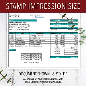 Custom Address Stamp - 20 Font Options - 3 Line Self-Inking Address Stamp - Up to 3 Lines of Customized Text | Multiple Ink Color Options (Large)