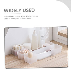 Veemoon 5pcs box Flatware Partition Dividers with Divider Vanity Office Cosmetics Classification Multi- Container Sorting Cutlery Makeup Silverware Clo Gadgets Stackable Sundries