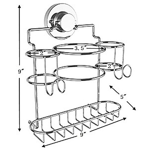 SIMPLELIFE Hair Dryer Holder Wall Mount Curling Iron Flat Iron Organizer, Hidden in Cabinet, NO Scuff Marks,(Improved Design) hairdryer Straightener Hair Brush Home Storage, Suction Cup (Cabinet)